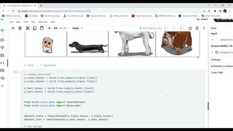 linear regression in pytorch on kaggle data set pytorch machine learning youtube