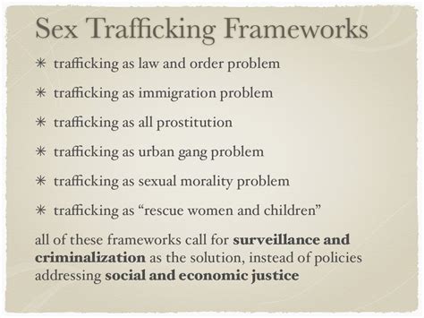 sex trafﬁcking frameworks traﬃcking as