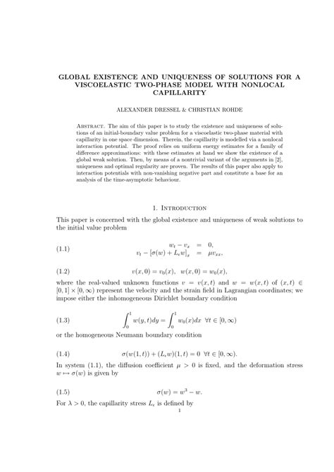 pdf global existence and uniqueness of solutions for a viscoelastic