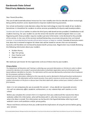 Fillable Online Third Party Website Consent Form For Schools Third
