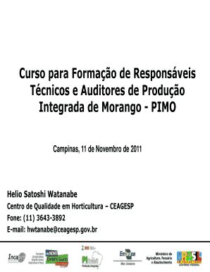 Preenchível Disponível cnpma embrapa Curso para Formao de Responsveis