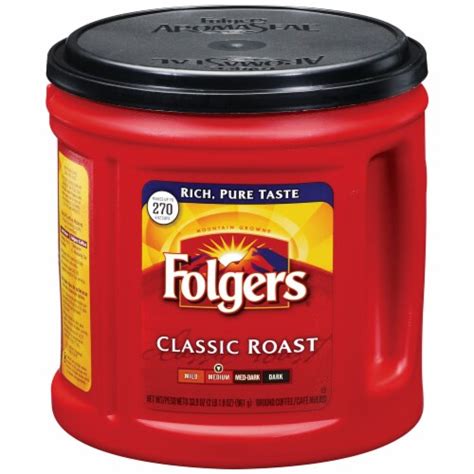 Folgers Classic Roast Medium Ground Coffee 33 9 Oz Food 4 Less
