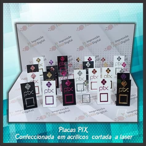 Placa pix display em acrílico espelhado você personaliza o seu Qr