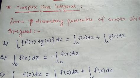 complex line integral some elementary properties youtube