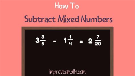 how to subtract mixed numbers math videos teach math learn math improved math youtube