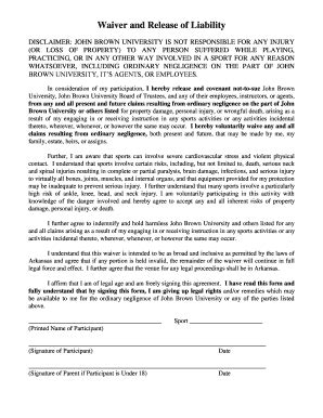 Fillable Online DISCLAIMER JOHN BROWN UNIVERSITY IS NOT RESPONSIBLE FOR