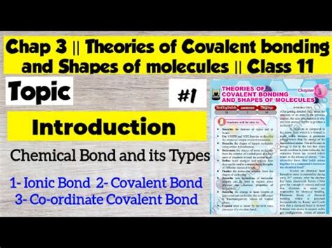 Introduction To Chemical Bond Chap 3 Covalent Bonding And Shapes Of