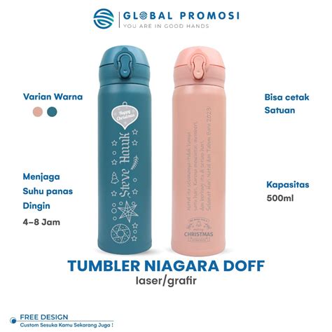Jual Tumbler Custom Niagara Doff 500 Ml Cetak Laser Grafir Souvenir
