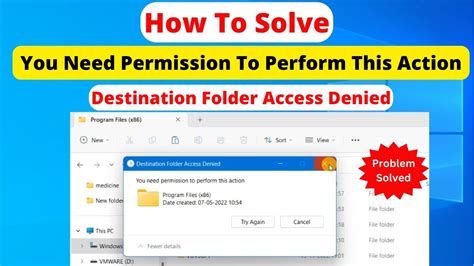 How To Fix You Need Permission To Perform This Action Destination