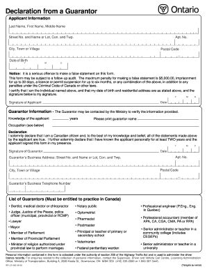 Declaration From A Guarantor Pdf Fill And Sign Printable Template Online