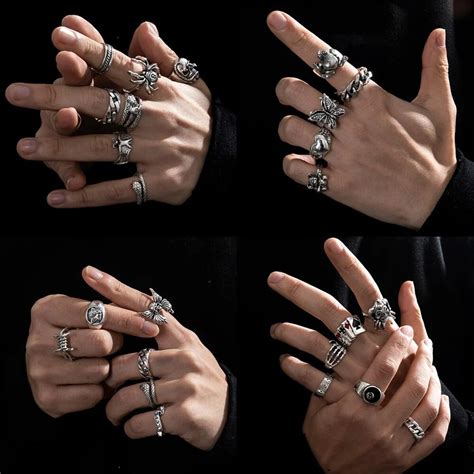 2023 Gothic Szkielet Unisex Zestaw Pier Cieni Punk Grunge Motyl Aba