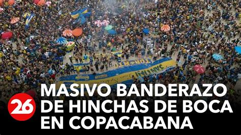 Brasil Masivo Banderazo De Hinchas De Boca En La Playa De Copacabana