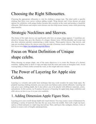 Apple Body Shape Celebrities 1 Pdf Pptx