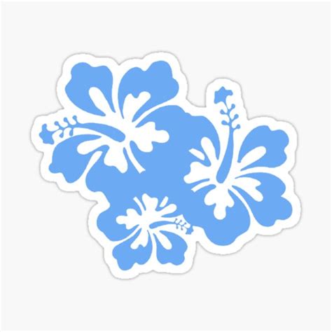Blue Tropical Hibiscus Flower Design Sticker For Sale By BeauBeauxox