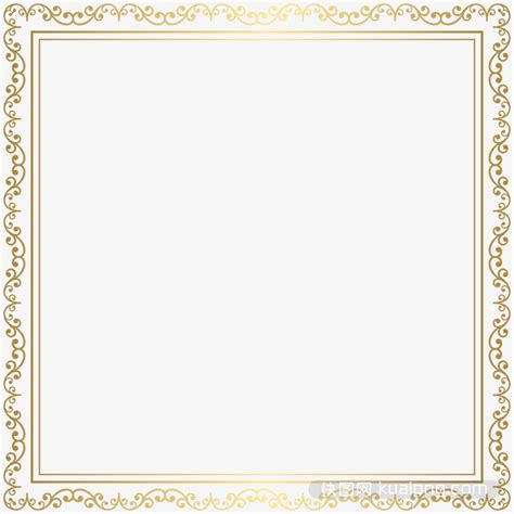 金色正方形欧式边框 快图网 免费PNG图片免抠PNG高清背景素材库kuaipng