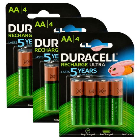 12x Duracell Recharge Ultra Akku AA Mignon HR06 2 400 MAh Precharged 12