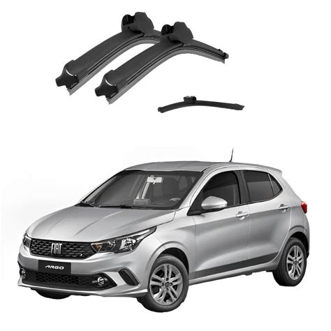Kit 3 Palhetas Limpador De Parabrisa Dianteiro Traseiro Fiat Argo 2018