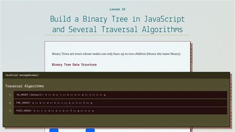 binary tree and traversal algorithms in javascript