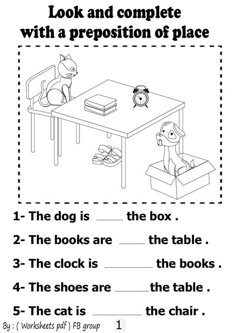 Preposition Of Place Worksheets