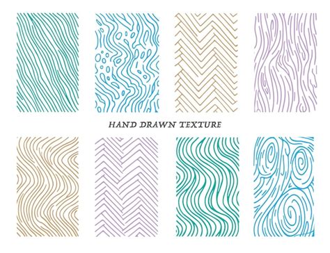 Colección de texturas dibujadas a mano Vector Premium