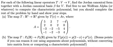 solved for each of the following linear operators t v v