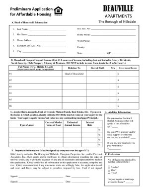 Fillable Online Planning Board Application Form Borough Of Hillsdale