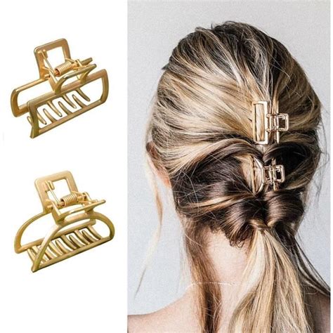 Lot De 2 Mini Pinces À Cheveux En Métal Doré Pinces À Cheveux Pour