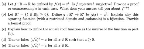 solved a let f r r be defined by f x x2 is f