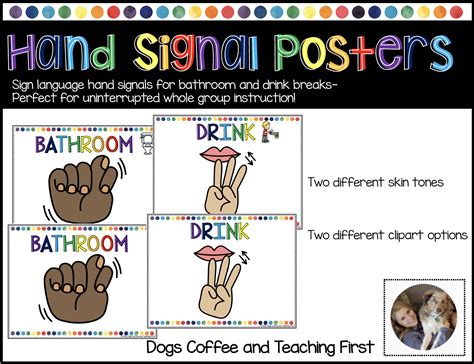 Asl Classroom Hand Signal Posters Classroom Hand Signals Classroom Riset