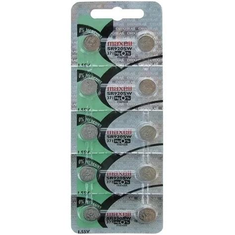 Bateria Pilha Maxell 371 SR920sw Botão 10 unidades 1 cartela para
