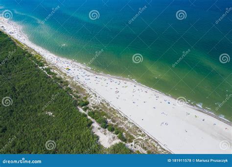 Aerial View Of Hel Peninsula In Poland Baltic Sea And Puck Bay Zatoka