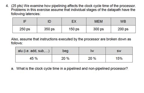 solved 4 25 pts we examine how pipelining affects the