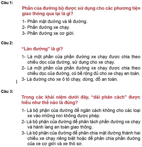 Tải 200 câu hỏi thi bằng lái xe máy A1 đáp án PDF Word