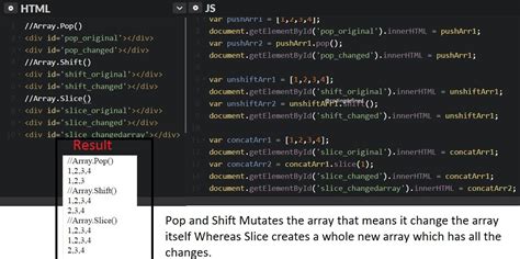 mutating and non mutating javascript array functions coding defined