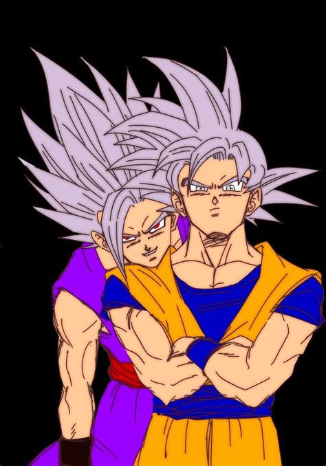 Gohan Beast y Goku MUI キャラクタースケッチ ビースト ドラゴンボール イラスト