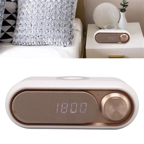 Duokon Réveil Radio FM Enceinte Bluetooth Chargeur sans Fil Cdiscount