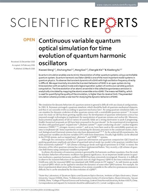 pdf continuous variable quantum optical simulation for time cn lab1 wenxian