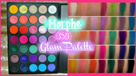 Morphe 35B Glam Palette Unboxing Swatches Review Morphes Brushes