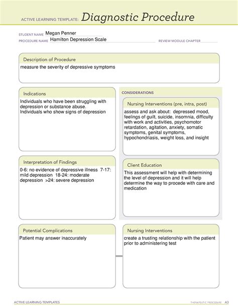 Ati Template Diagnostic Procedure