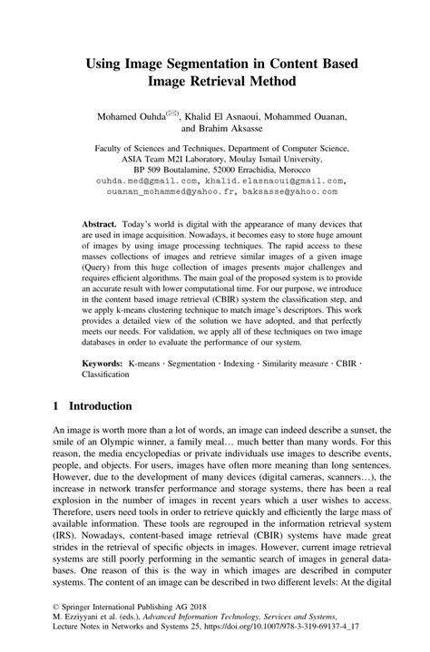 pdf using image segmentation in content based image retrieval method