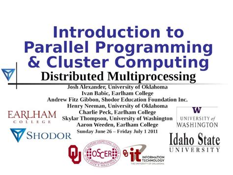 PPTX Introduction To Parallel Programming Cluster Computing