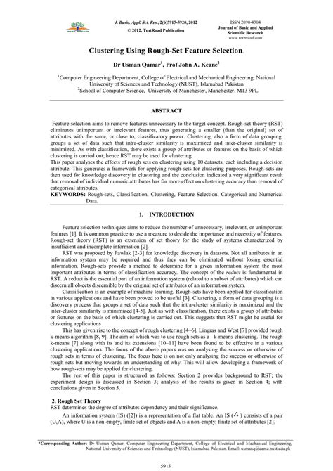 pdf clustering using rough set feature selection