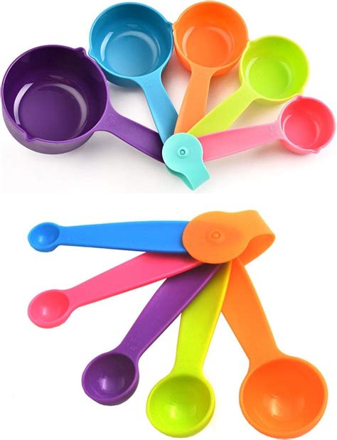 Juegos de 10 Cucharas Medidoras Plástico Cucharas y Tazas Medidoras