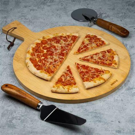 Deska do serwowania pizzy 30 cm drewniana okrągła KingHoff KH 1673