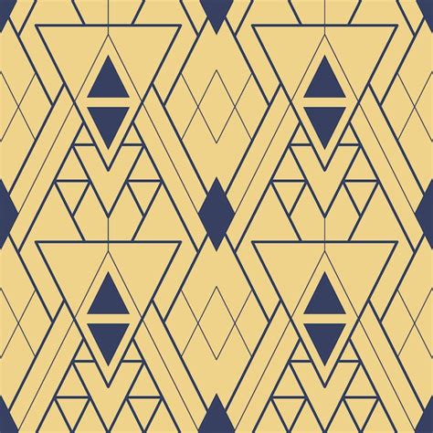 Premium Vector Abstract Art Deco Seamless Gold Geometric Tiles Pattern