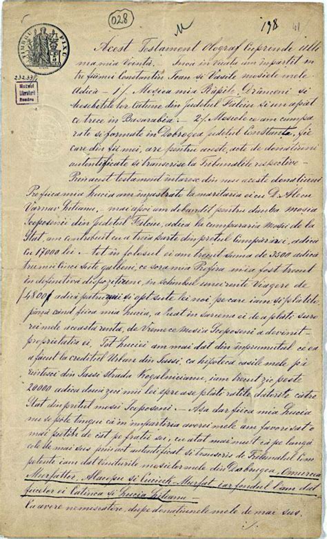 Manuscris A Fost Redactat De Un Copist Al Tribunalului Din Ia I