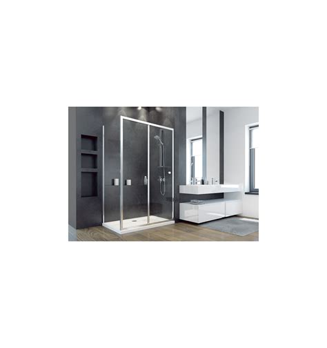 Besco DUO SLIDE Kabina prysznicowa prostokątna 130x90 drzwi panel boczny