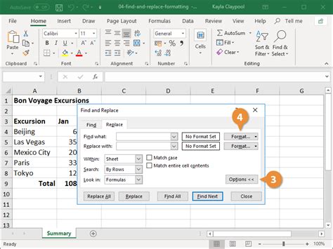 Find And Replace Formatting In Excel Customguide