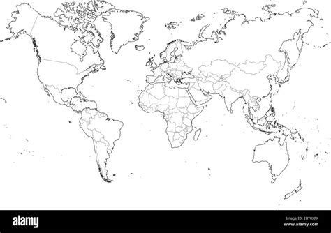 Carte Du Monde Vierge Illustration Vectorielle Image Vectorielle Stock