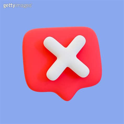 3d Minimal Red Wrong Mark Cancel Icon Rejected Disapproved No